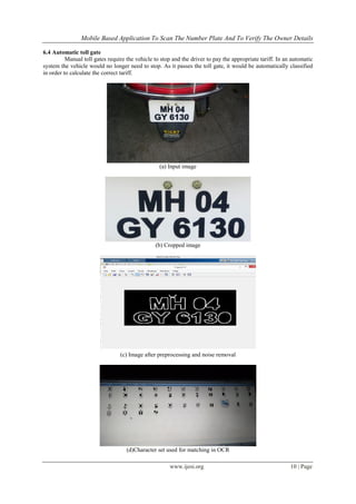 Mobile Based Application to Scan the Number Plate and To Verify the ...