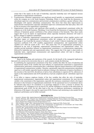 Antecedents of Organizational Commitment of Lecturer in South Sumatera | PDF