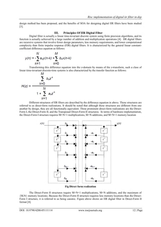 RISC Implementation Of Digital IIR Filter in DSP | PDF