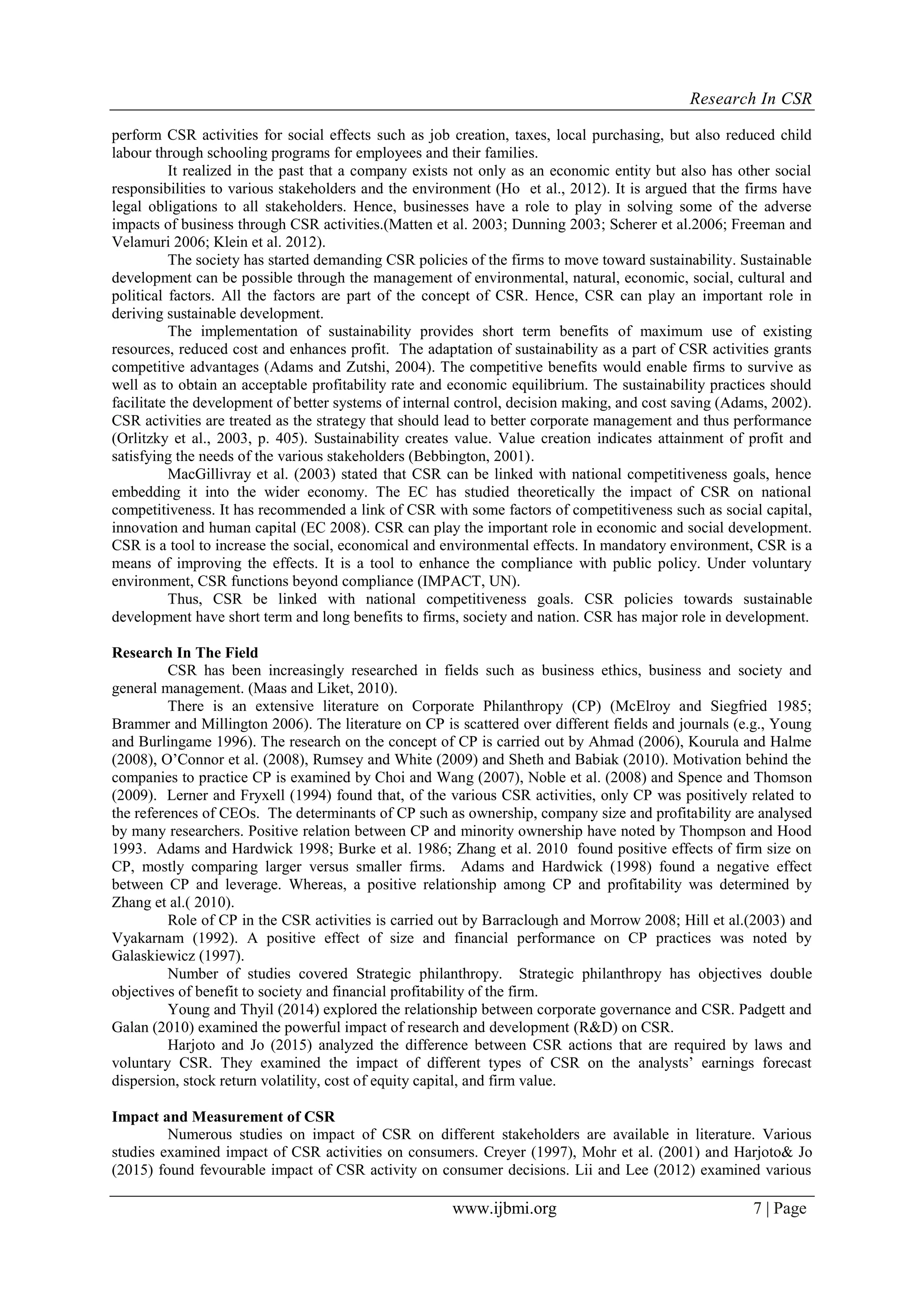 Research In CSR | PDF