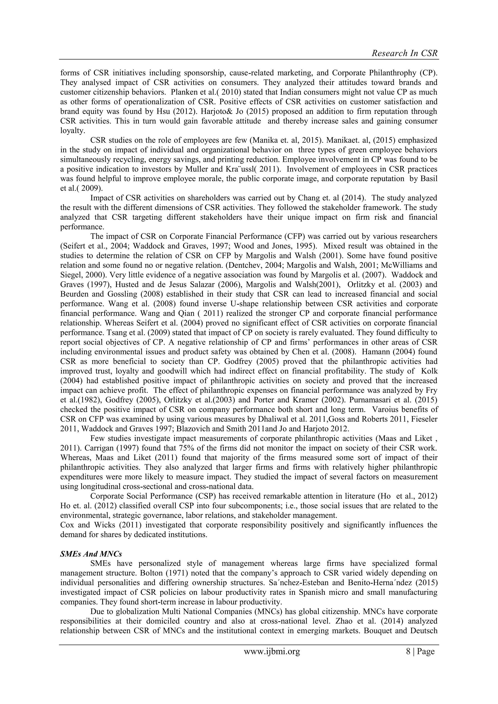 Research In CSR | PDF