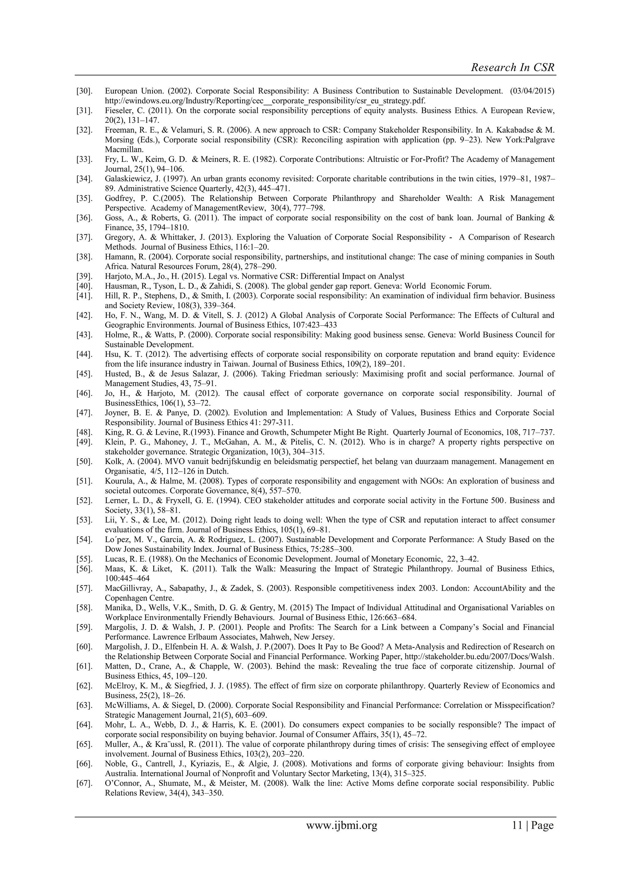 Research In CSR | PDF