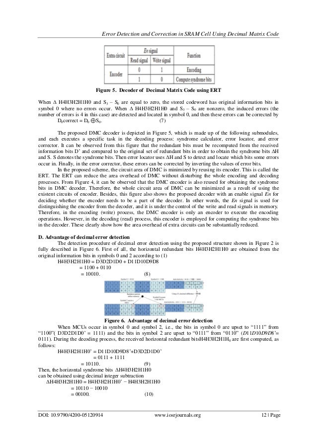 Error Detection And Correction In Sram Cell Using Decimal Matrix Code