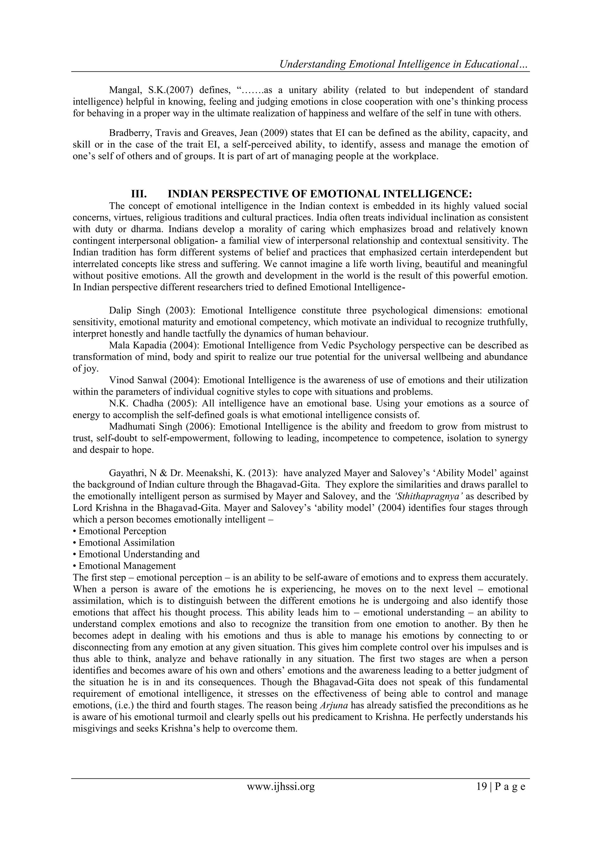 Understanding EmotionalIntelligence in Educational Context | PDF