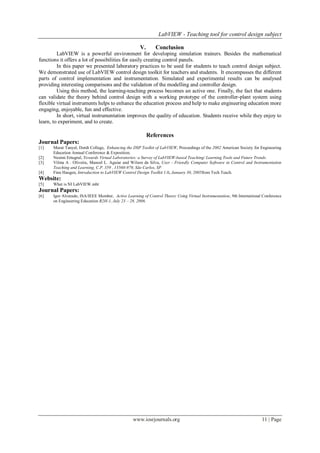 LabVIEW - Teaching tool for control design subject | PDF
