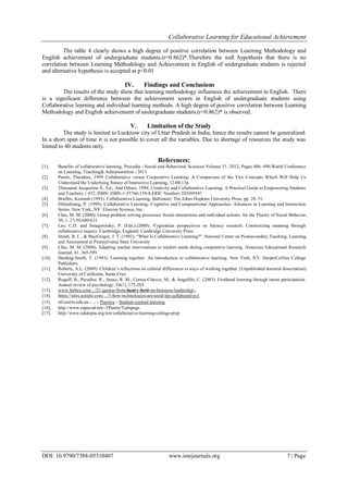 Collaborative Learning for Educational Achievement | PDF | Educational Assessment | Education