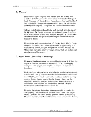 SCOTLAND HEIGHTS PRELIMINARY FOREST CONSERVATION REPORT | DOCX