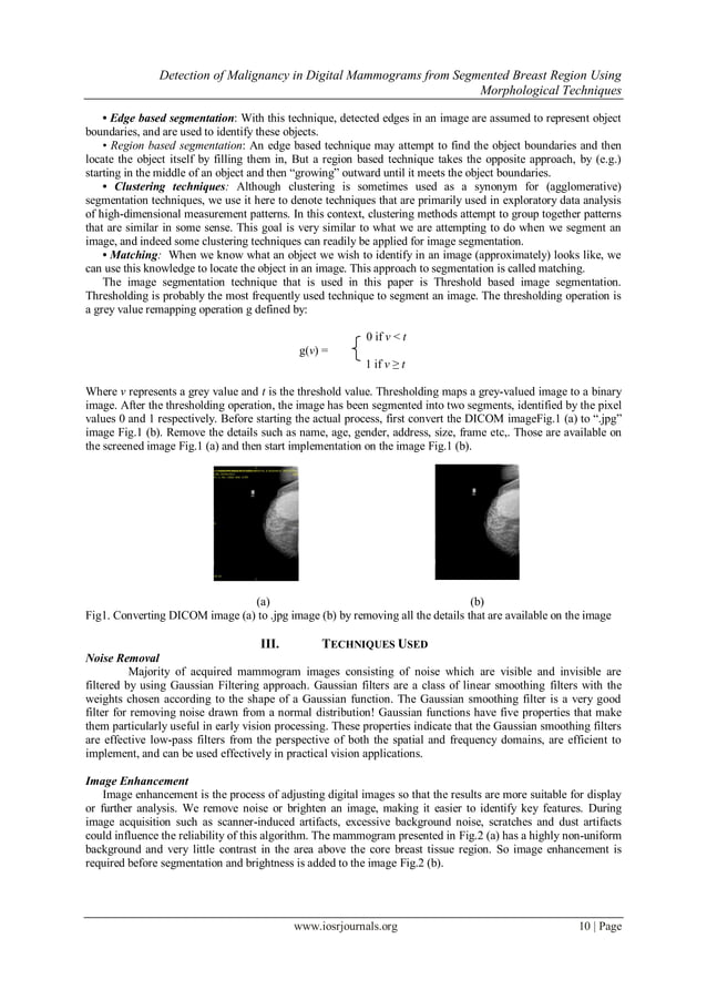 Detection of Malignancy in Digital Mammograms from Segmented Breast Region Using Morphological ...