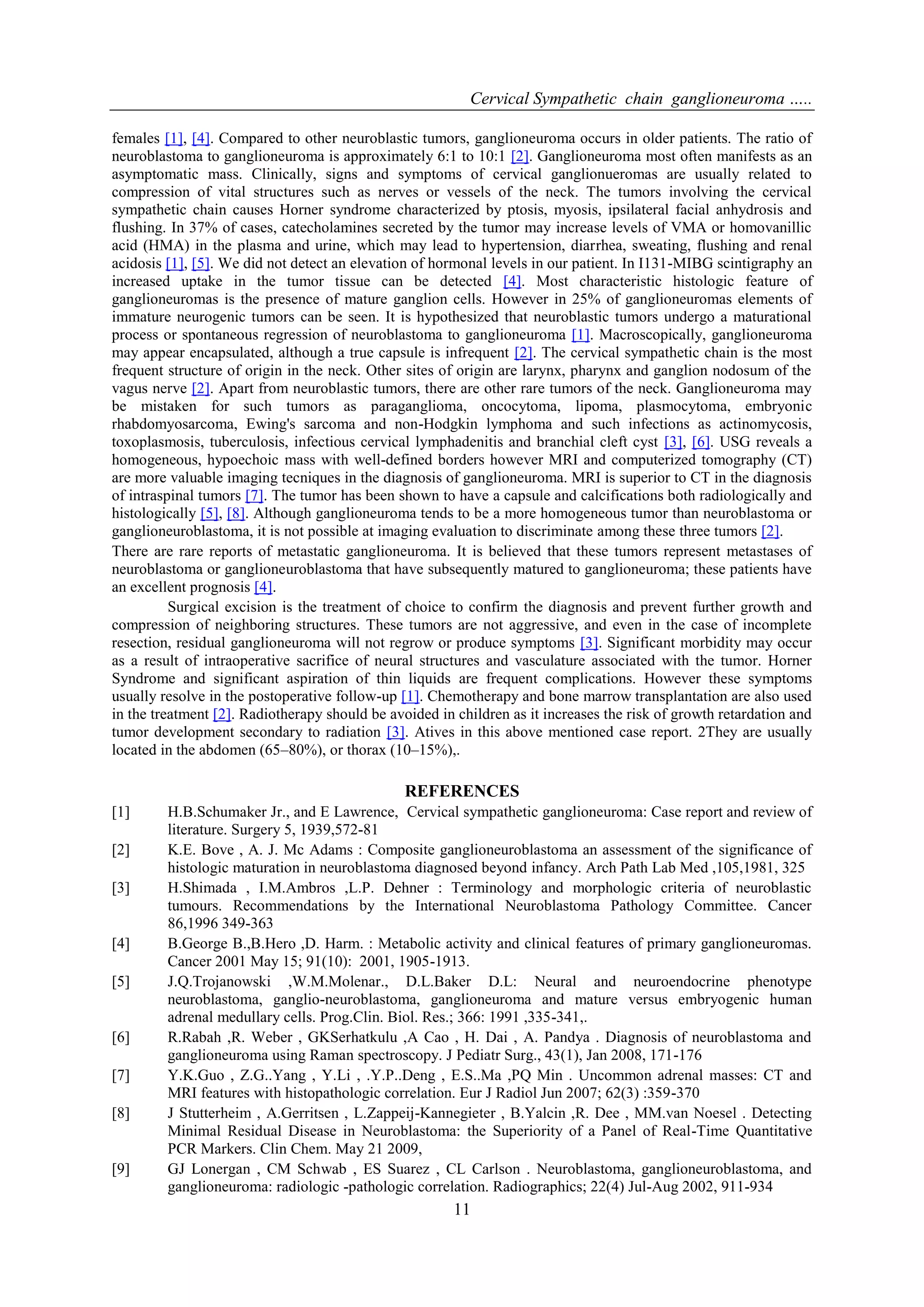 Cervical Sympathetic chain ganglioneuroma : case report and review of ...