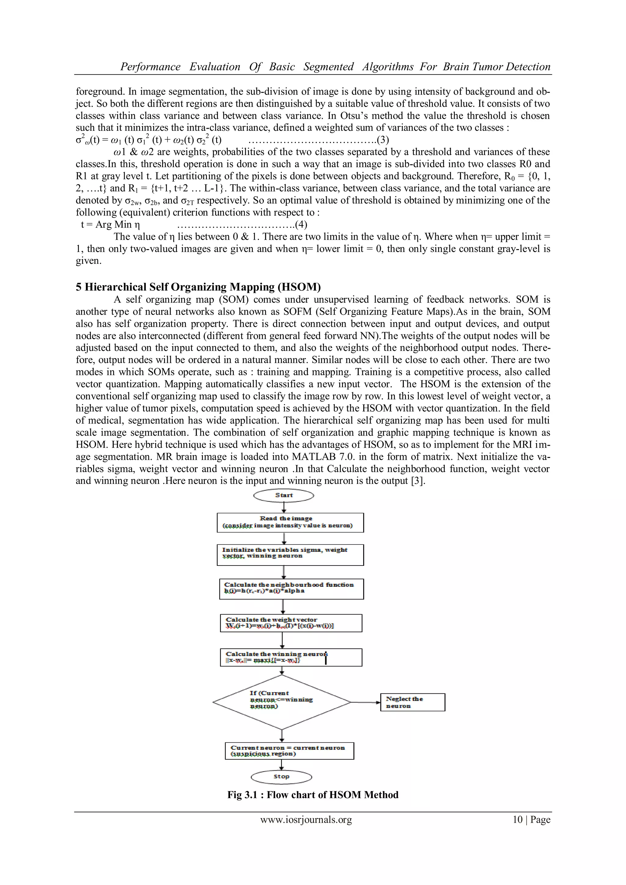 Performance Evaluation of Basic Segmented Algorithms for Brain Tumor Detection | PDF