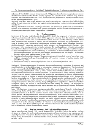 The Interconnection between Individually Guided Professional ...