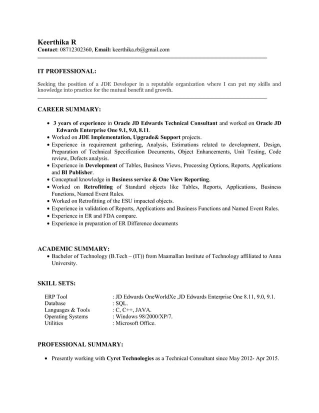 Keerthika_Profile | PDF