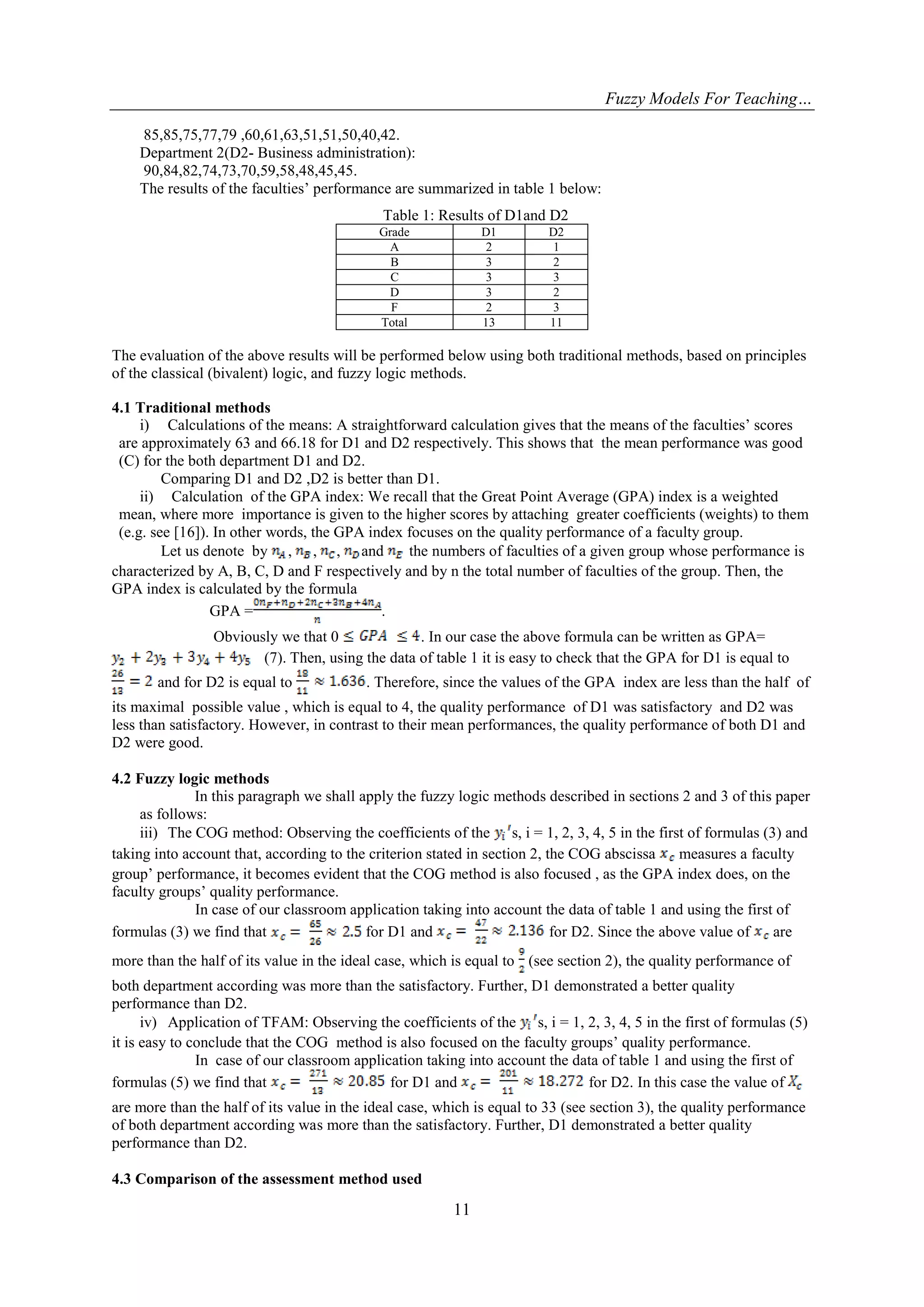Fuzzy Models for Teaching Assessment | PDF