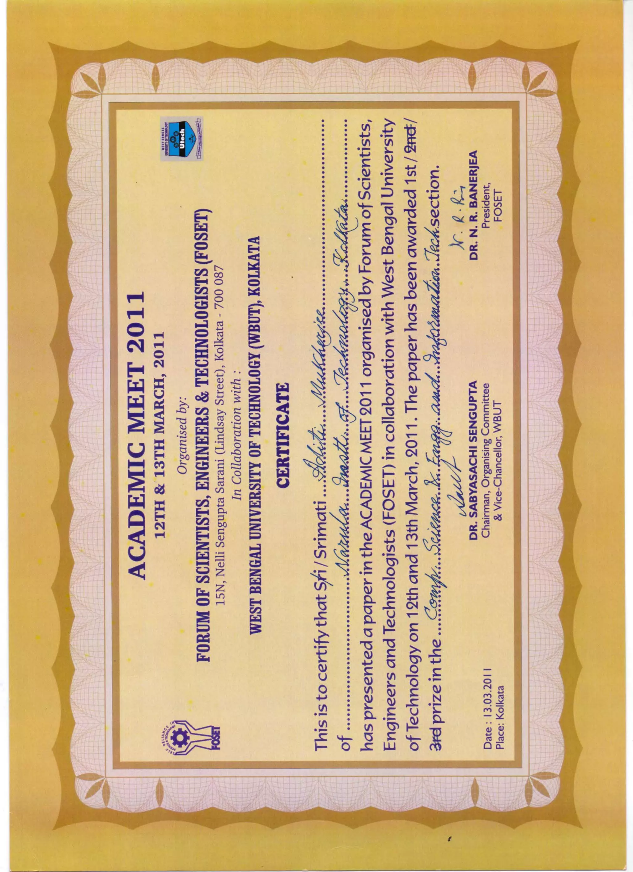 FOSET Certificate | PDF