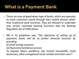 Payment Banks in India | PPTX