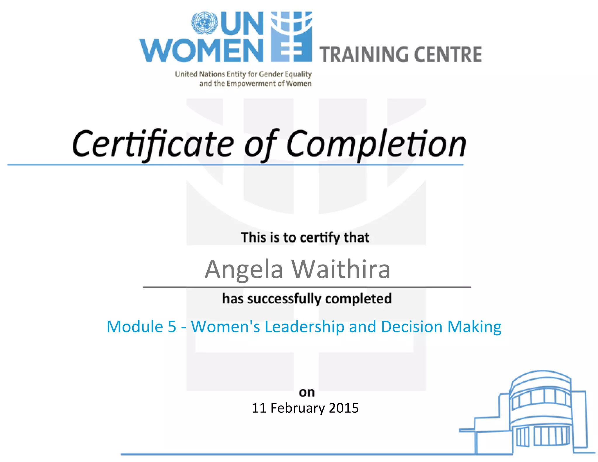 Women's Leadership & Decision Making- UN Women Certificate | PPT