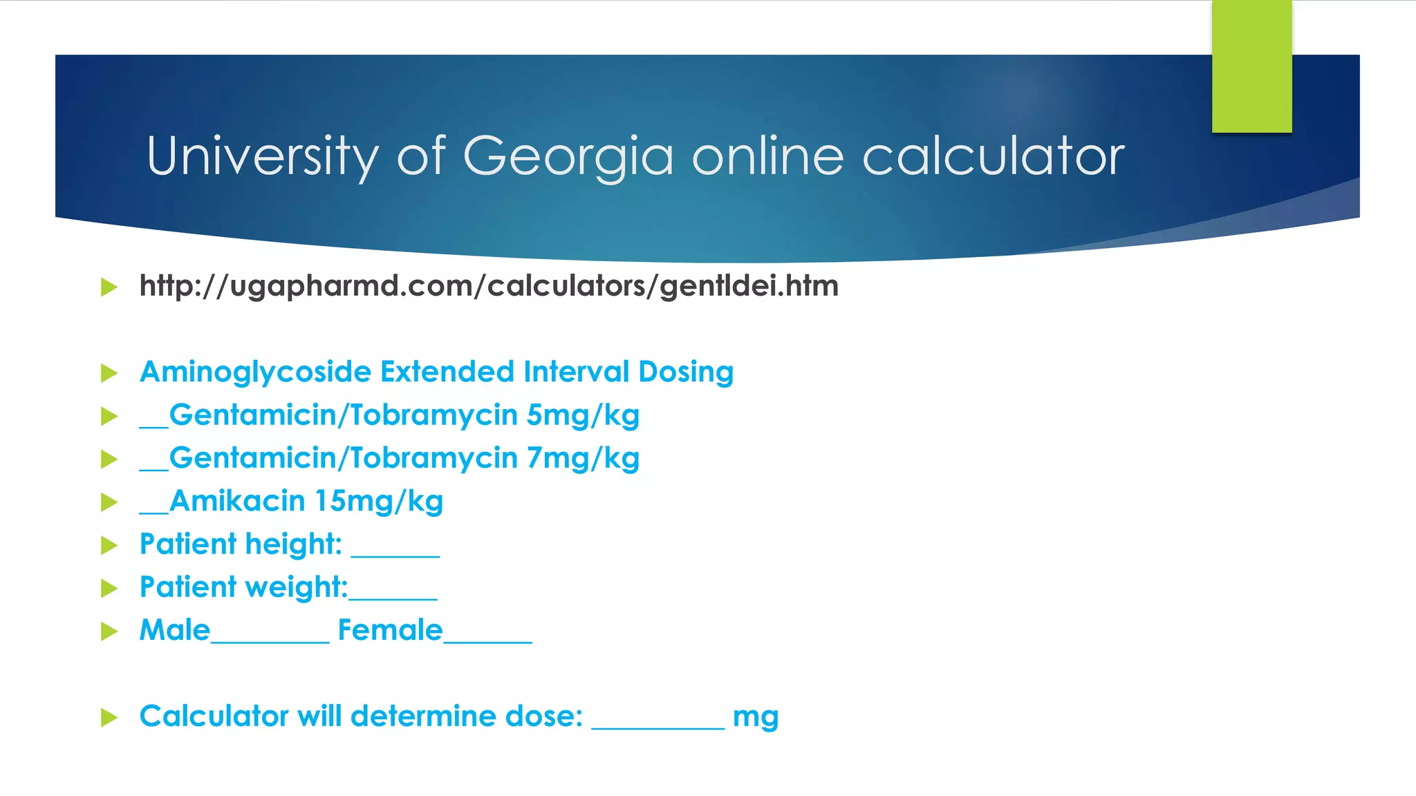 Part 2 - Aminoglycoside Vancomycin dosing | PPTX
