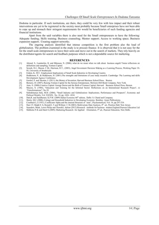 Challenges of Small Scale Entrepreneurs in Dodoma Tanzania | PDF
