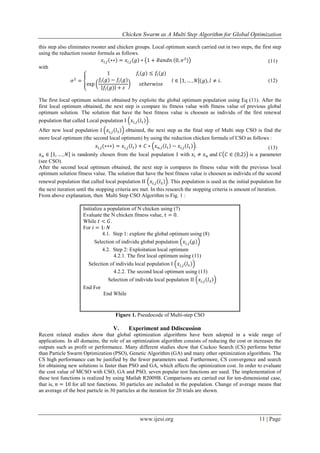 Chicken Swarm as a Multi Step Algorithm for Global Optimization | PDF | Birdwatching | Hobbies ...