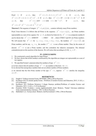 Infinite Sequences of Primes of Form 4n-1 and 4n+1 | PDF