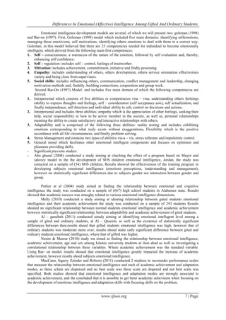 Differences in Emotional (Affective) Intelligence among Gifted and Ordinary Students. | PDF ...