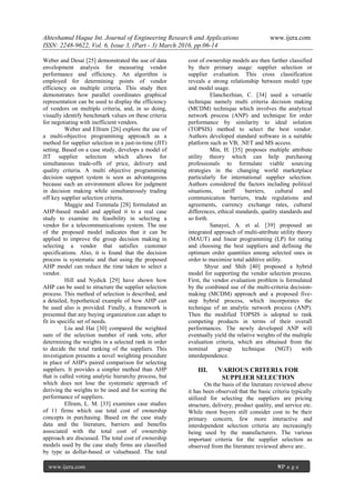 Supplier Selection and Order Allocation Models in Supply Chain Management: A Review | PDF