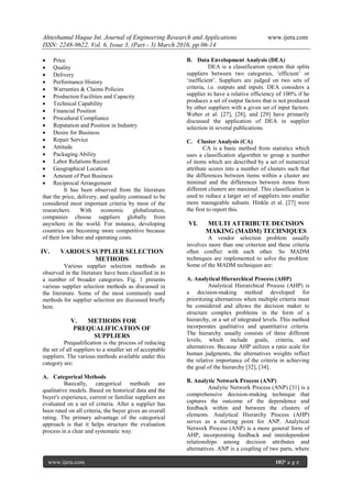 Supplier Selection and Order Allocation Models in Supply Chain Management: A Review | PDF