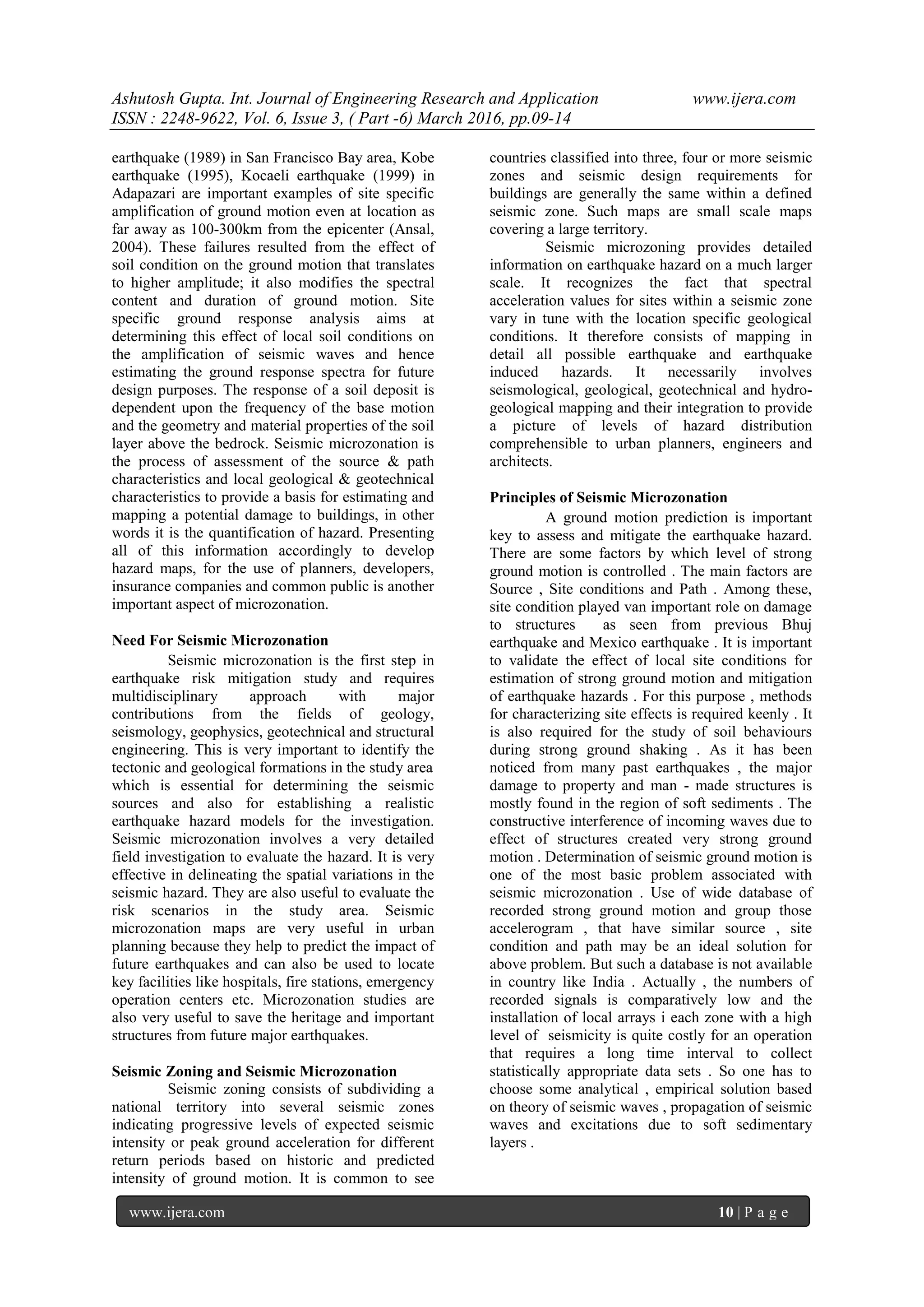 Seismic Microzonation - Principles and Methodology | PDF