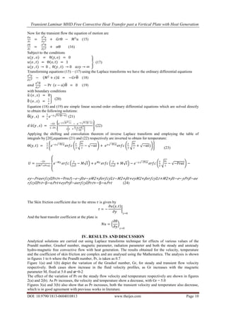 Transient Laminar MHD Free Convective Heat Transfer past a Vertical Plate with Heat Generation | PDF