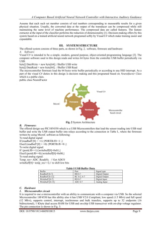 A Computer Based Artificial Neural Network Controller with Interactive Auditory Guidance | PDF