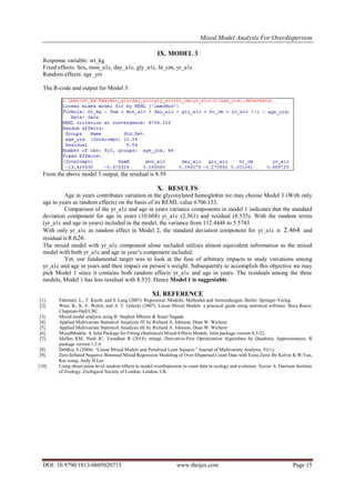 Mixed Model Analysis for Overdispersion | PDF | Physics | Science