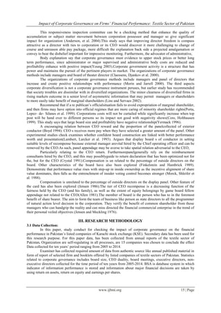 Impact of Corporate Governance on Firms’ Financial Performance: Textile ...