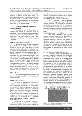 Removal of Lead Ion Using Maize Cob as a Bioadsorbent | PDF