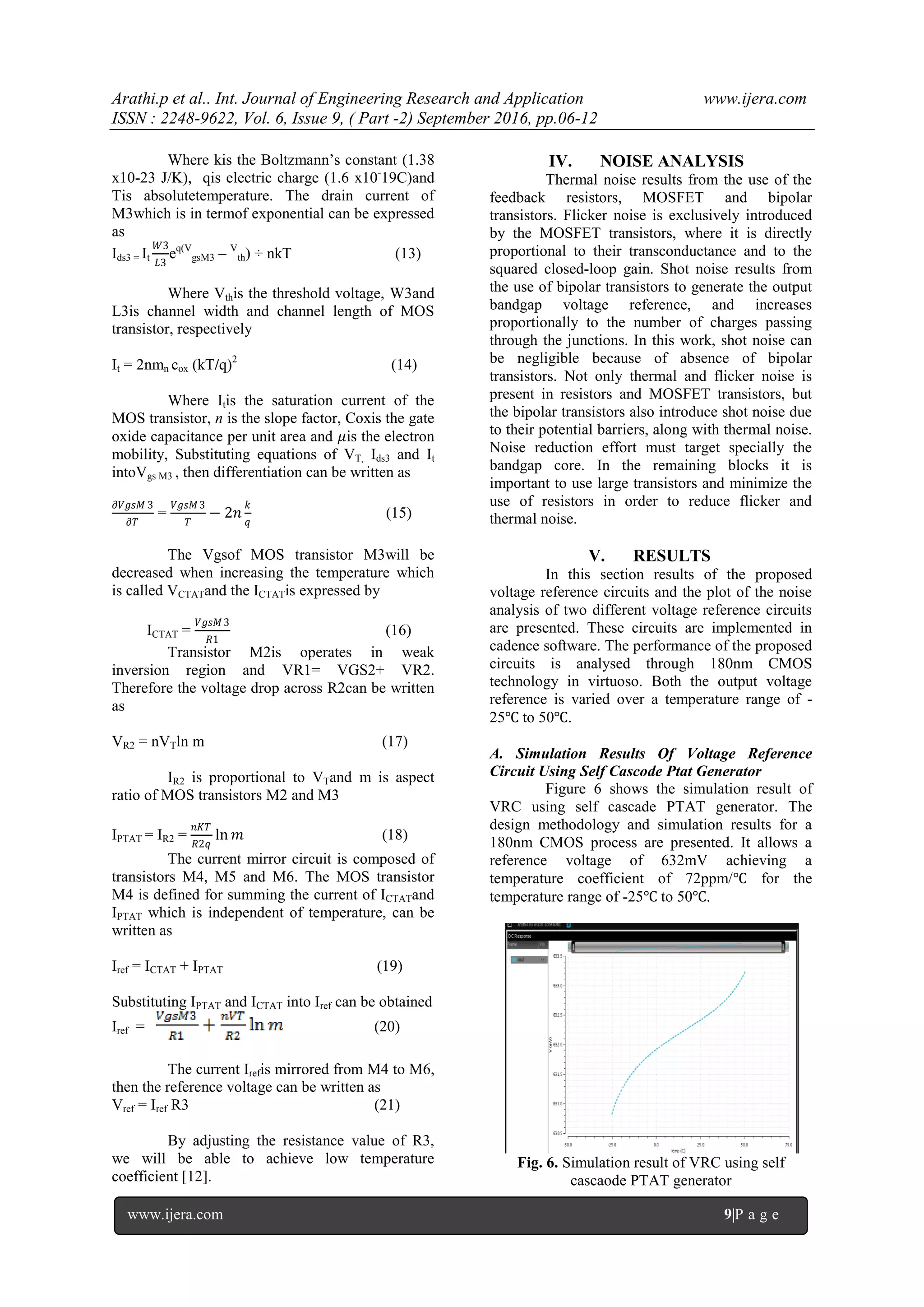 Optimization of Temperature Coefficient and Noise Analysis of MOSFET- Only Voltage Reference ...