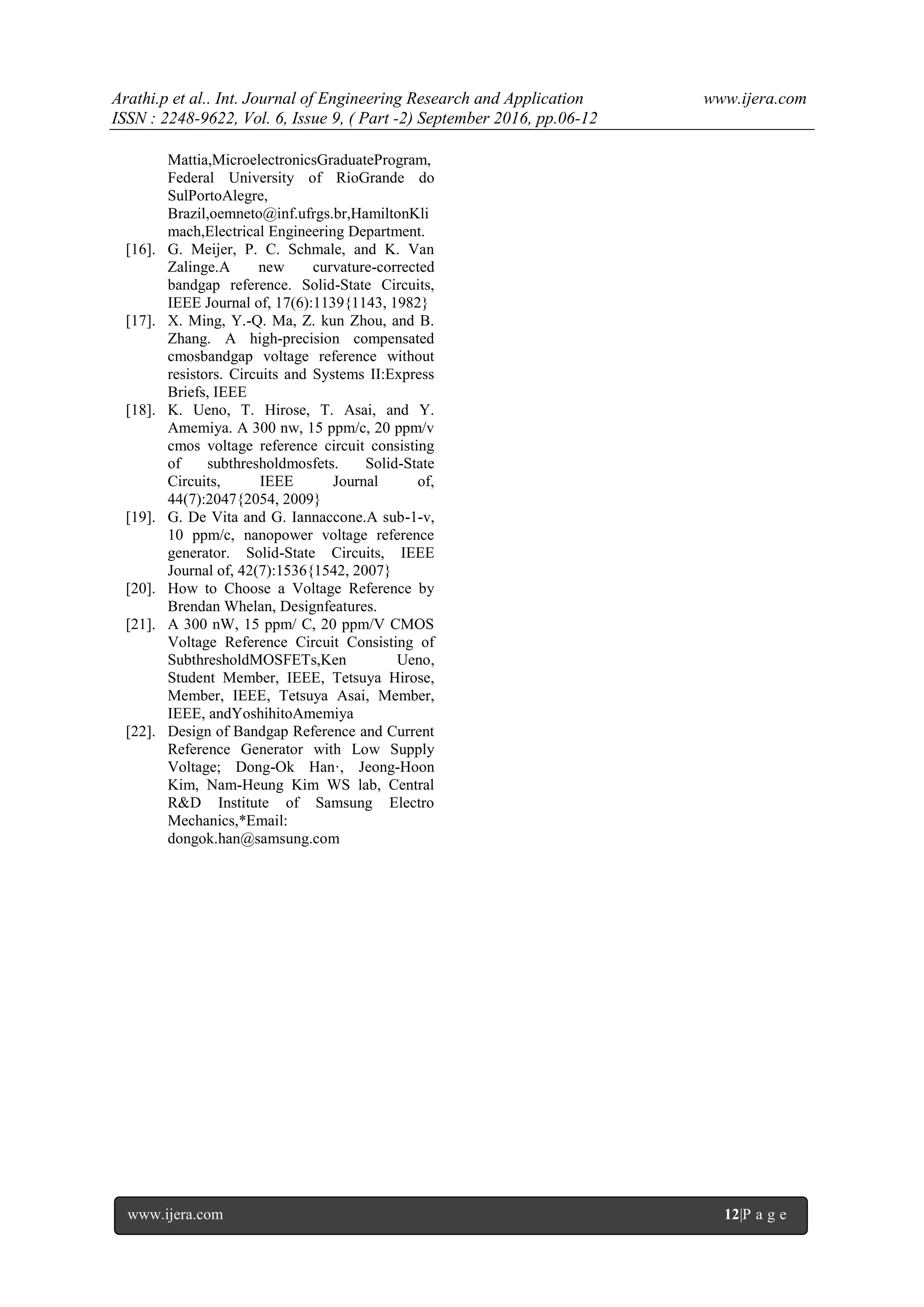 Optimization of Temperature Coefficient and Noise Analysis of MOSFET- Only Voltage Reference ...