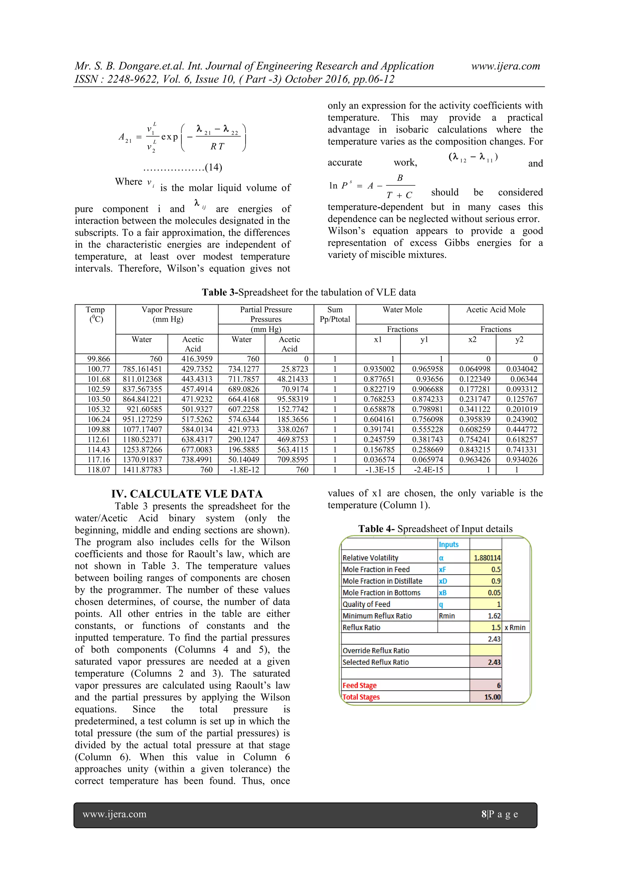 Shortcut Design Method for Multistage Binary Distillation via MS-Exce | PDF