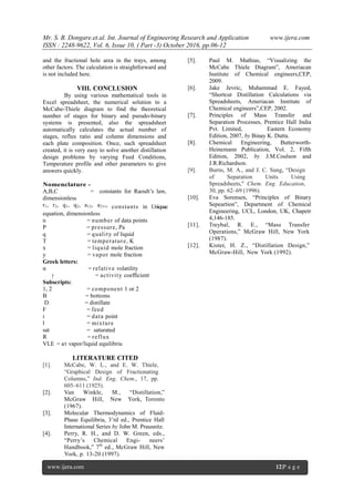 Shortcut Design Method for Multistage Binary Distillation via MS-Exce | PDF