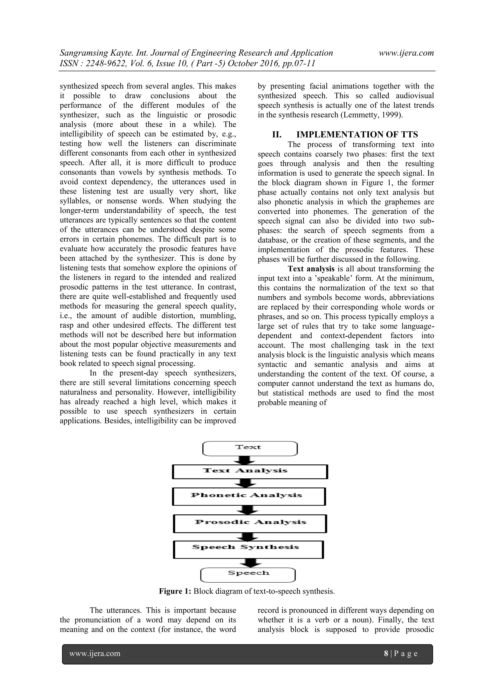 Tutorial - Speech Synthesis System | PDF