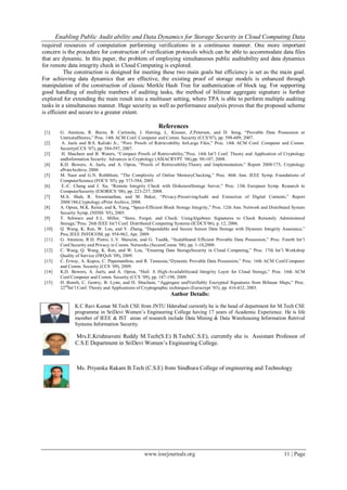 Enabling Public Audit Ability and Data Dynamics for Storage Security in Cloud Computing Data ...