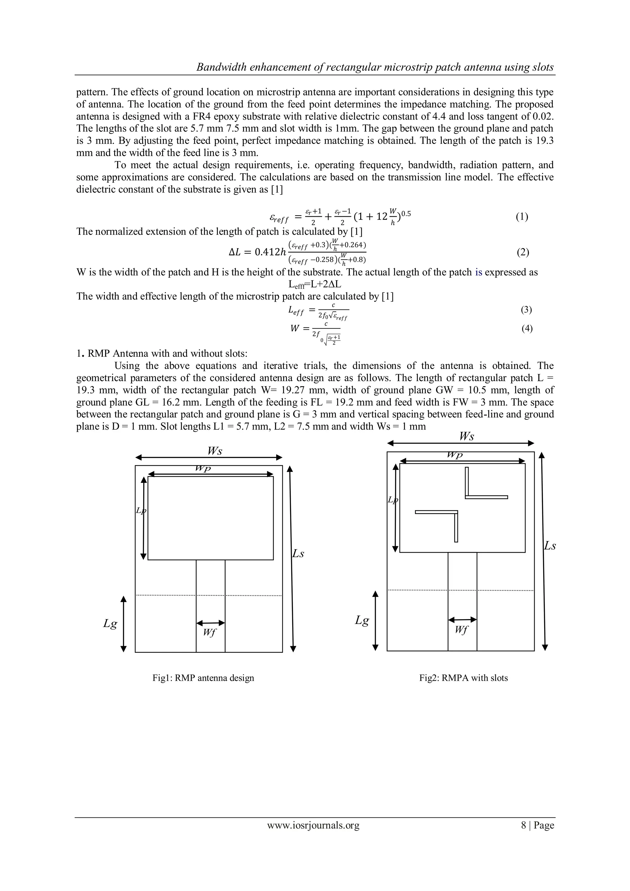 Bandwidth enhancement of rectangular microstrip patch antenna using ...