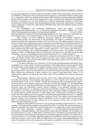 Simulation of IR Spectra of Some Organic Compounds-A Review | PDF