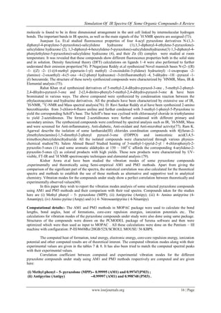 Simulation of IR Spectra of Some Organic Compounds-A Review | PDF