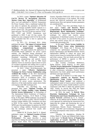 A Review on Power System Voltage Stability and Optimization Techniques ...