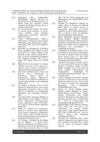 A Review on Power System Voltage Stability and Optimization Techniques | PDF