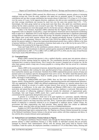 Impact of Contributory Pension Scheme on Workers’ Savings and ...