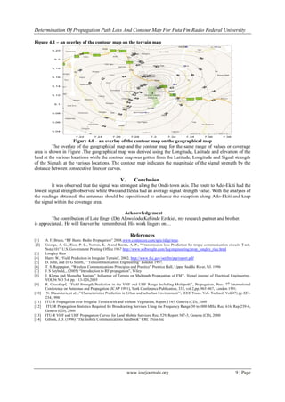 Determination of Propagation Path Loss and Contour Map for FUTA FM ...