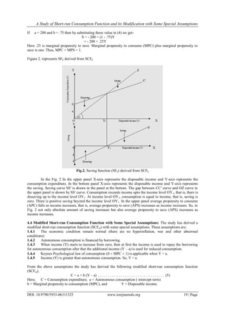 A Study of Short-run Consumption Function and its Modification with ...