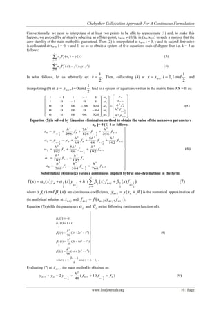 Chebyshev Collocation Approach for a Continuous Formulation of Implicit Hybrid Methods for Vips ...