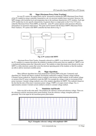 PI Controller based MPPT for a PV System | PDF | Power and Energy ...