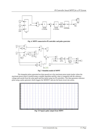 PI Controller based MPPT for a PV System | PDF | Power and Energy ...